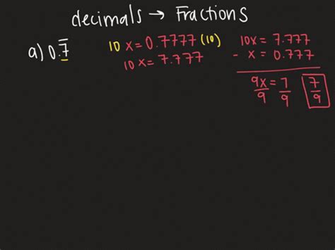 SOLVED Express Each Repeating Decimal As A Fraction See The Margin