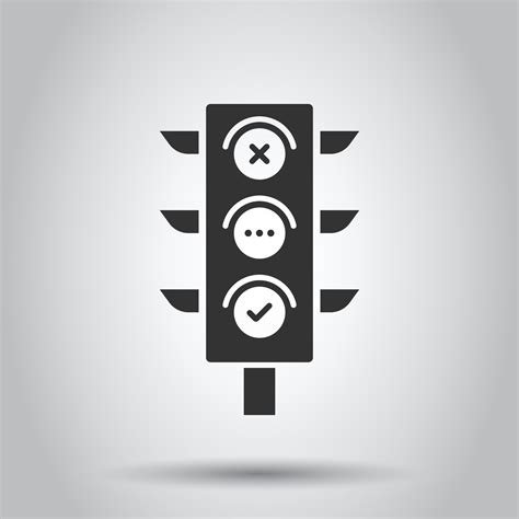 Semaphore Icon In Flat Style Traffic Light Vector Illustration On