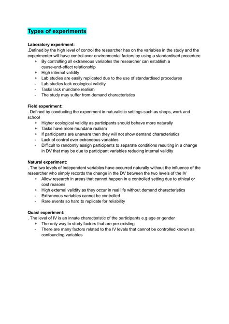 Aqa A Level Psychology Year 2 Research Methods Notes Psychology A Level A Levels Aqa Thinkswap