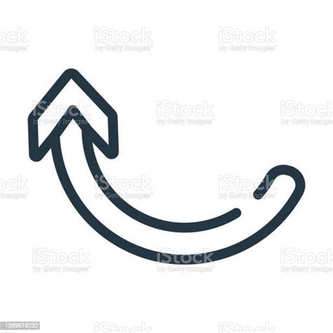 반원형 위쪽 화살표 얇은 선 아이콘 사용자 인터페이스 화살표 화살표 사용자 인터페이스 개념 격리 윤곽 선개의 기호에서 선형 아이콘 웹 디자인 및 앱에 대한 벡터 그림 기호