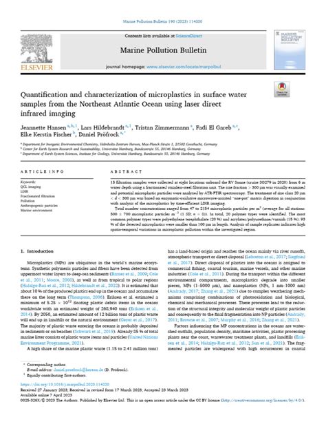 Quantification And Characterization Of Microplastics In Surf 2023