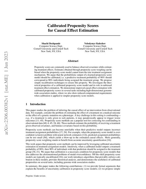 Calibrated Propensity Scores For Causal Effect Estimation Deepai
