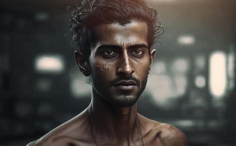 premium photo an indian man computer engineer programmer sits at a