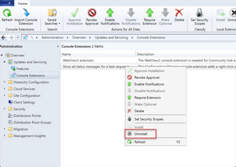 Manage Sccm Console Extensions Approve Install Uninstall Manage Sccm Console Extensions Approve Install Uninstall