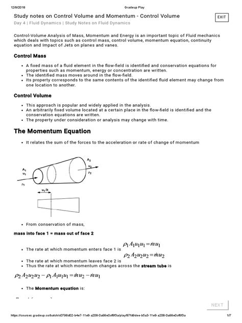 Control Volume And Momentum Pdf Force Momentum