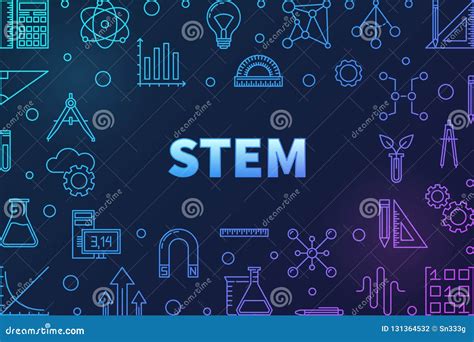 Science Technology Engineering And Math Colored Frame Stock Vector Illustration Of Calc