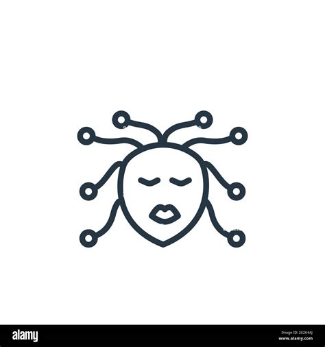 Female Medusa Outline Vector Icon Thin Line Black Female Medusa Icon Flat Vector Simple
