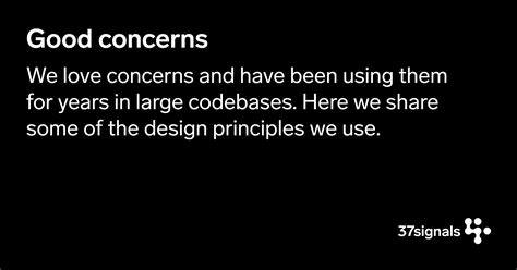 37signals Dev — Good Concerns