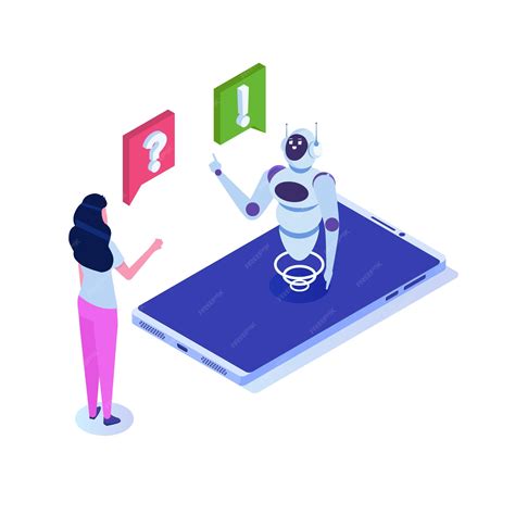 Premium Vector Chat Bot Artificial Intelligence Isometric Business