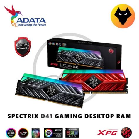 Adata Xpg Gaming Ram Spectrix D41 Rgb Ddr4 3000 3200 3600 Grey