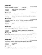 CSIS 312 Quiz 1 Docx Question 1 2 8 Out Of 2 8 Points To Avoid Duplicating Code Use Rather
