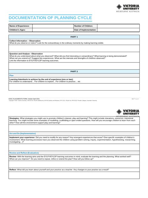Pst Documentation Of Planning Cycle Template Pdf