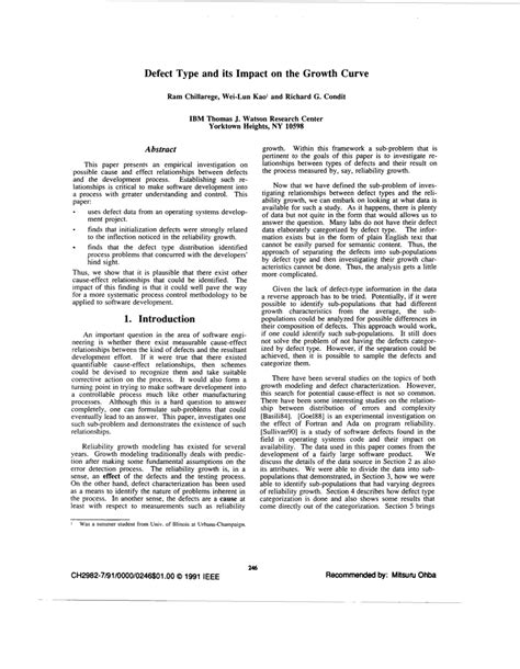 Pdf Defect Type And Its Impact On The Growth Curve