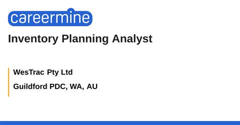 Inventory Planning Analyst Job With Westrac Pty Ltd 2322425