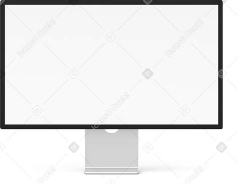 3d front view computer monitor png svg
