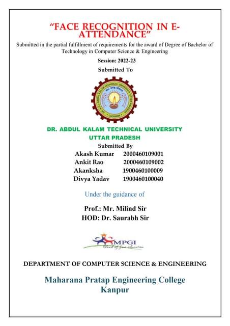 Face Recognition Attendance System Pptx