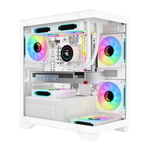 Yiiweng M ATX ITX Transparent DIY Computer Case 270 Degree Glass Desktop PC Case HDD SSD ATX