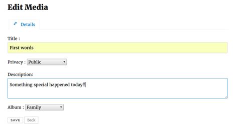Upload Media Rtmedia