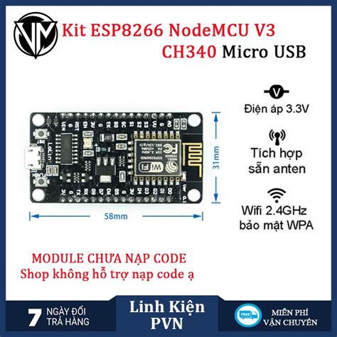 Mạch NodeMcu Lua WIFI V ESP CH CHƯA NẠP CODE Shopee Việt Nam