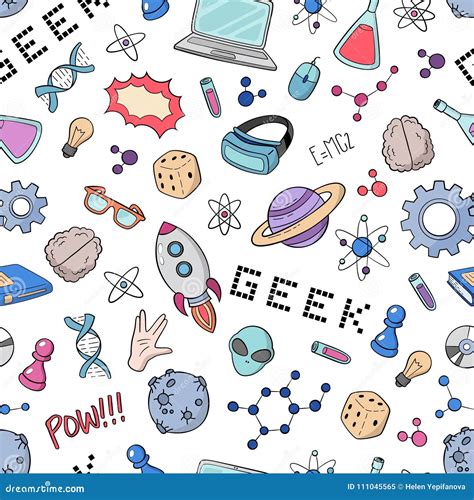 Seamless Vector Background Wallpaper Texture Backdrop Pattern Set Of Doodle Cartoon Icons