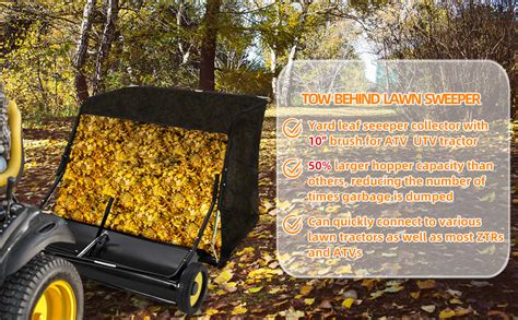 Hipicute Tow Behind Lawn Sweeper 52 Pull Behind Lawn