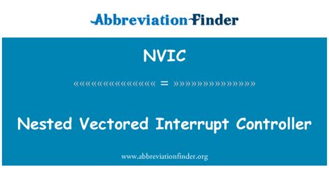 nvic definición anidado vectored interrupt controller nested