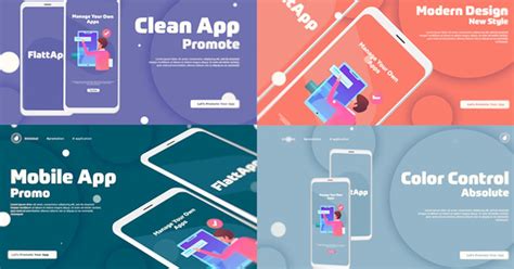 flat app promo video templates envato elements