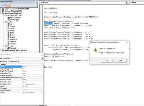 Erreur Module Macros Et VBA Excel
