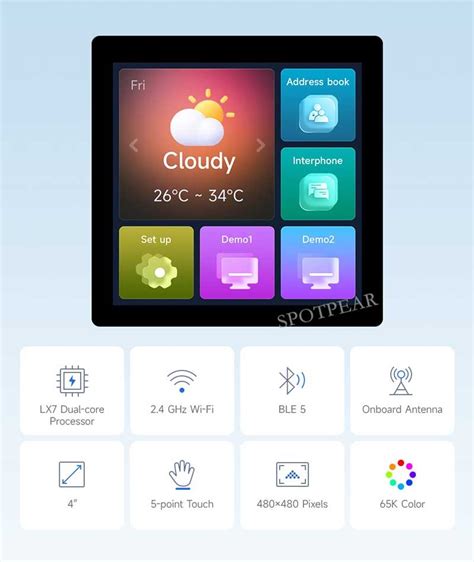 Esp32 S3 4inch Lcd Development Board 480x480 Touchscreen Display Tvbox