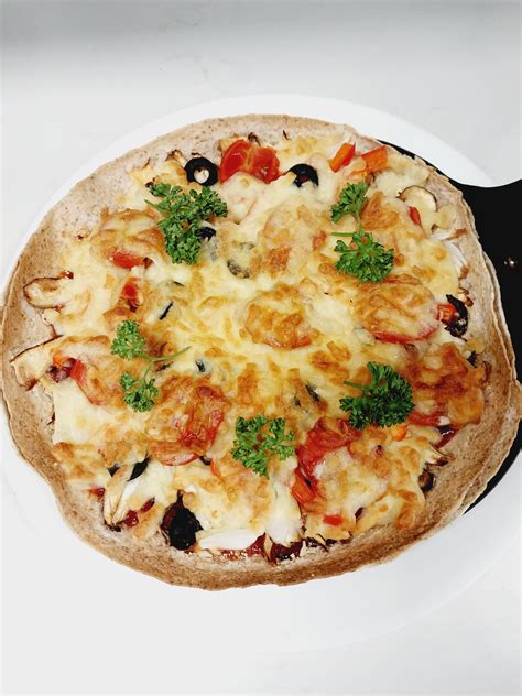 우와 또띠아 표고 버섯 피자