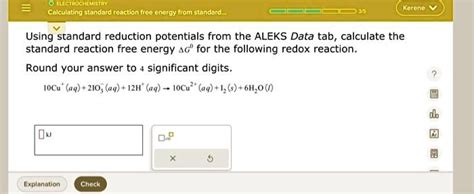 Solved Texts Using Standard Reduction Potentials From The Aleks Data