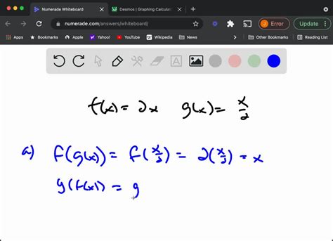 solved verify that f and g are inverse functions a algebraically and b graphically f x 2 x