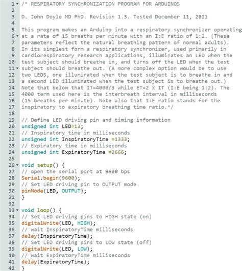This Program Makes An Arduino Into A Respiratory Synchronizer