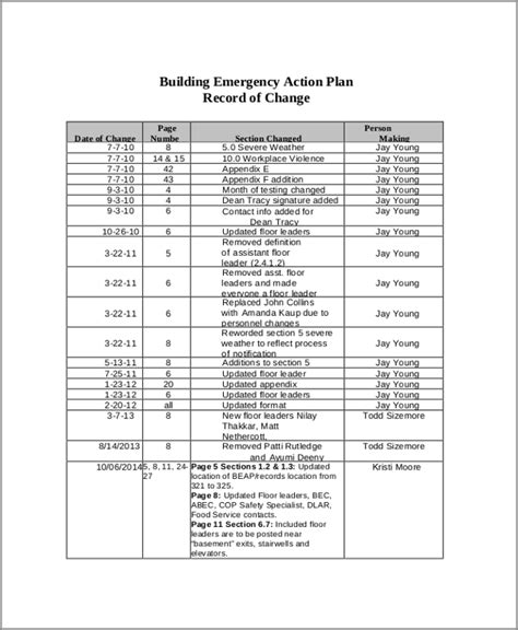 √ Construction Emergency Action Plan Template