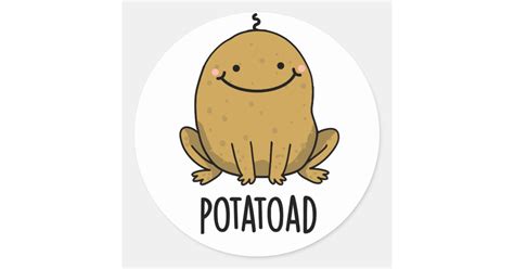 Potatoad Funny Potato Toad Pun Classic Round Sticker Zazzle