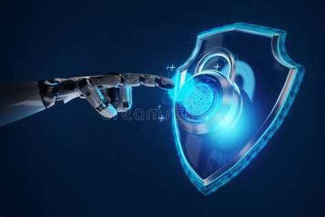 Artificial Intelligence Robot Shield And Lock With Fingerprint Hologram Fingerprint Scanner