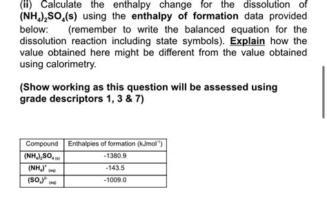 Solved Ii Calculate The Enthalpy Change For The Chegg Com