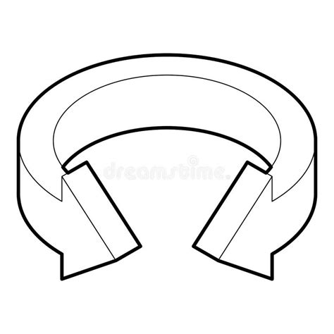 Arrow Circle Icon Outline Style Stock Illustration Illustration Of