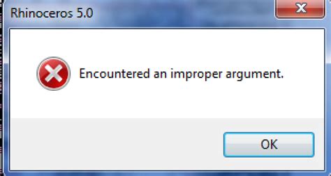 Encountered An Improper Argument Rhino For Windows Mcneel Forum