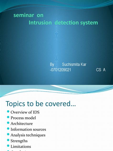 Seminar On Intrusion Detection System Pdf Information Technology