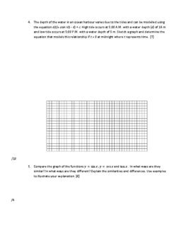 Grade Functions MCR U Math Ch Sinusoidal Functions Test Package