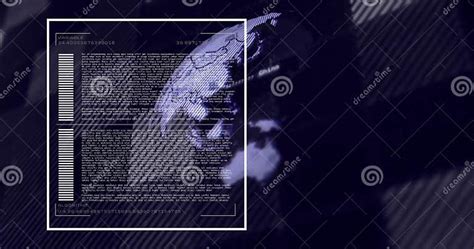 Digital Data And Algorithm Text Over World Map Image Stock Image