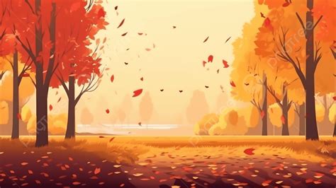 숲 나무 낙엽 만화 풍경 광고 배경 가을 자연 자연을 배경 일러스트 및 사진 무료 다운로드 Pngtree