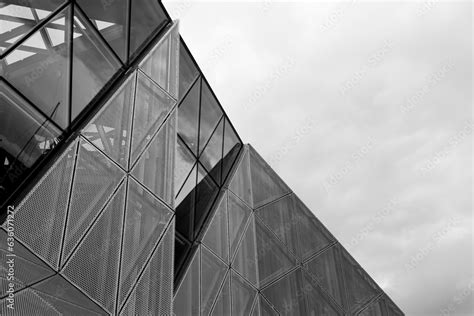 Black And White Tone Exterior View Of Mixture Various Triangular