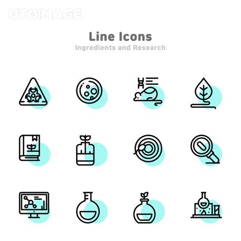 유토이미지 성분과 연구에 관련된 벡터 이미지 일러스트 시리즈