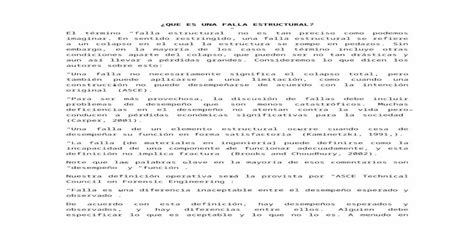 Que Es Una Falla Estructural Docx Document