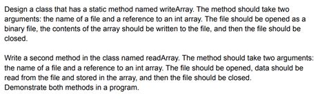 Solved Design A Class That Has A Static Method Named Chegg