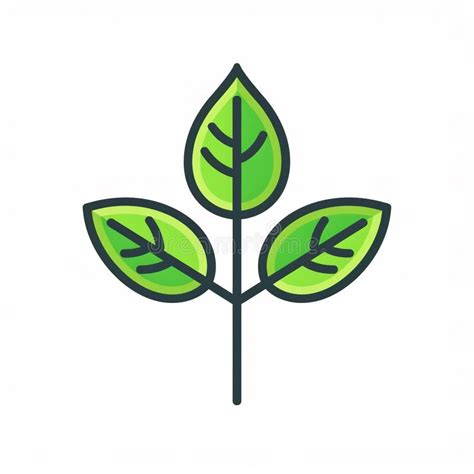 Go Green Icon Featuring A Stylized Green Leaf Stock Illustration
