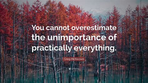 Greg Mckeown Quote “you Cannot Overestimate The Unimportance Of Practically Everything ”