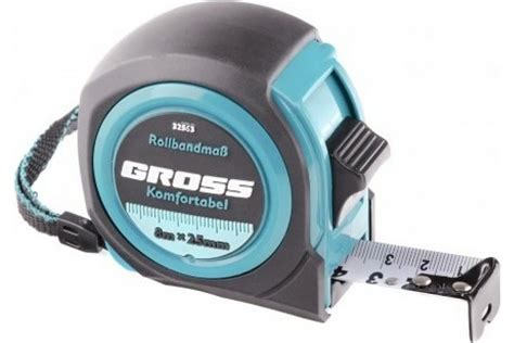 Рулетка Komfortabel, 8 м х 25 мм обрезиненный корпус GROSS 32563 ...